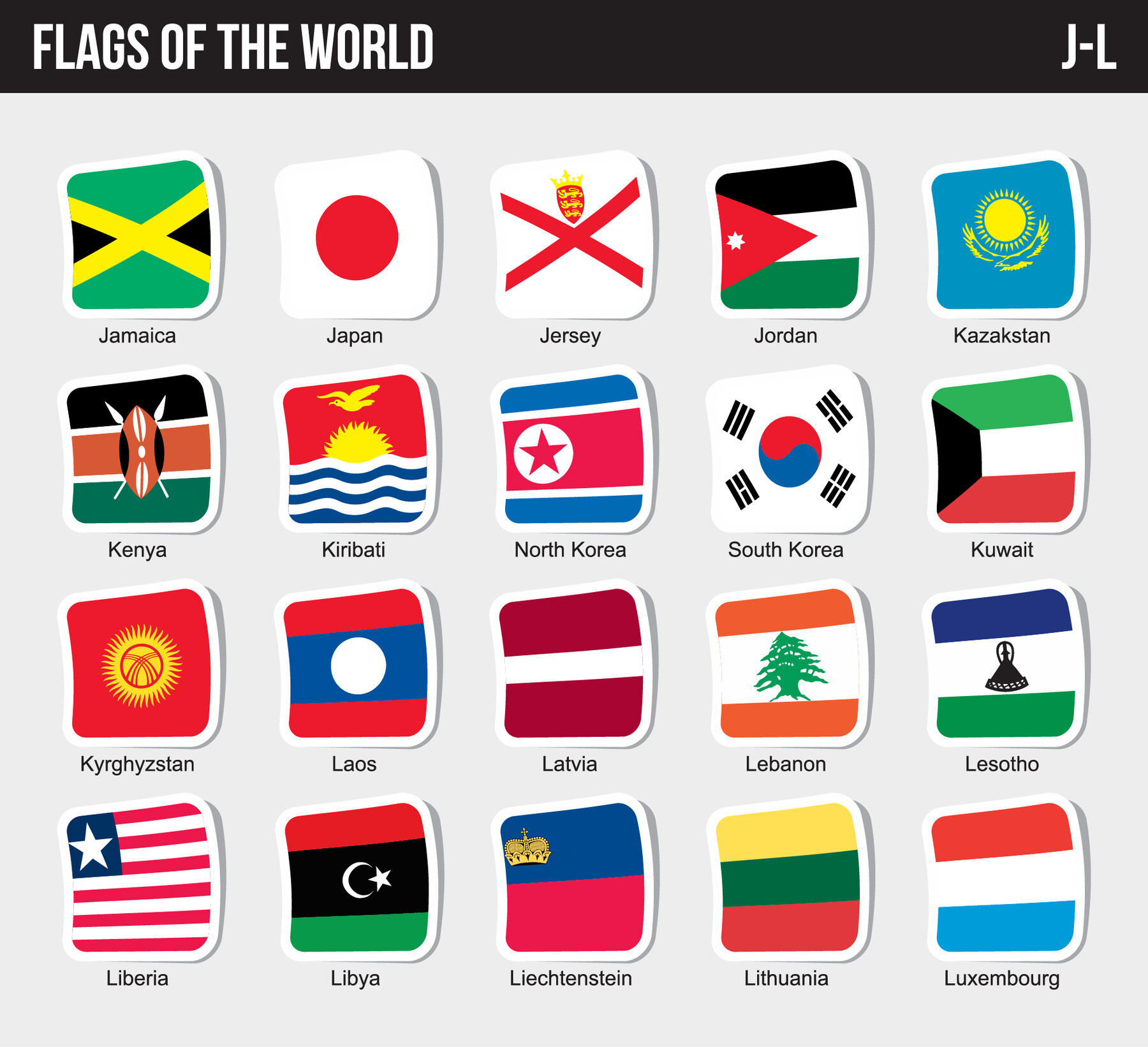 ArtStation - World flags stickers design. EPS Template File. | Artworks