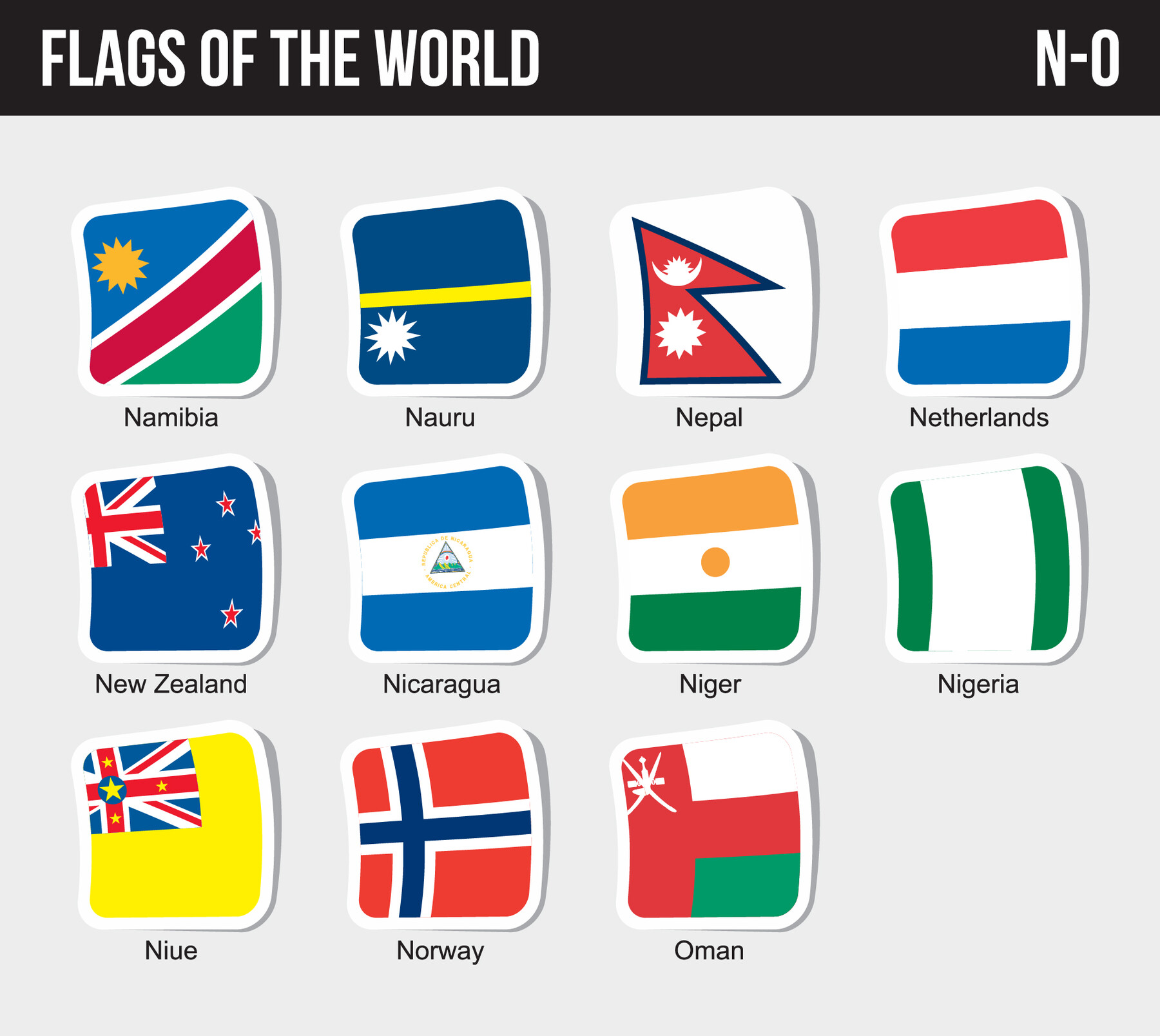 ArtStation - World flags stickers design. EPS Template File. | Artworks