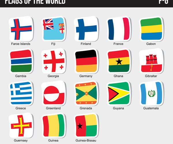 ArtStation - World flags stickers design. EPS Template File. | Artworks