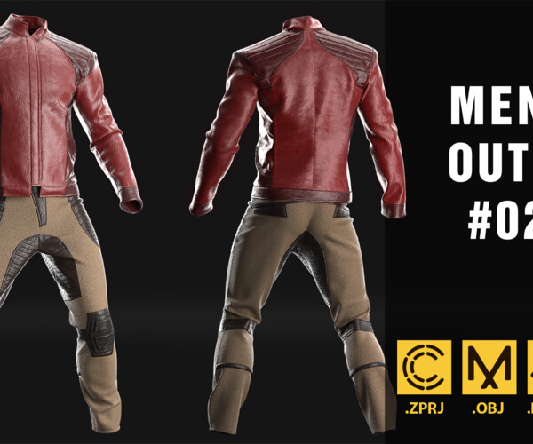 ArtStation - Men's outfit_027. Marvelous Designer/Clo3d + OBJ + Blend ...