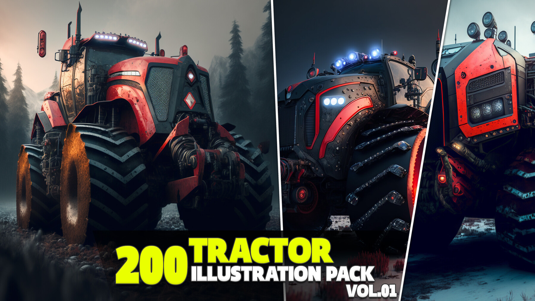 ArtStation - 200 Tractor Illustration Pack Vol.01 | Artworks