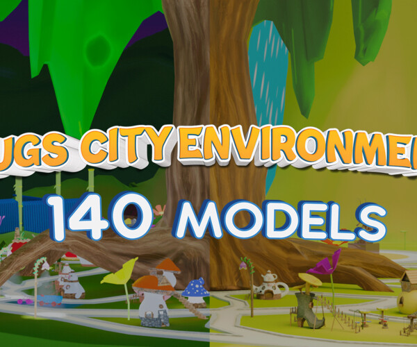 ArtStation - Bugs City Low Poly Toon Town Stylized Cartoon Full Pack ...