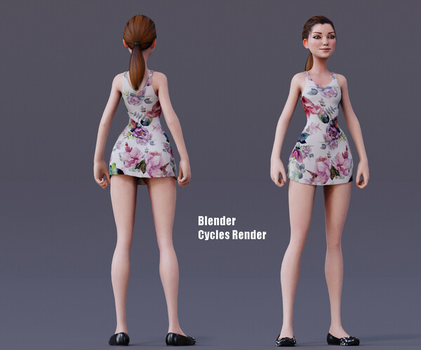 ArtStation - Kristen Cartoon Girl(Rig) V1 | Game Assets