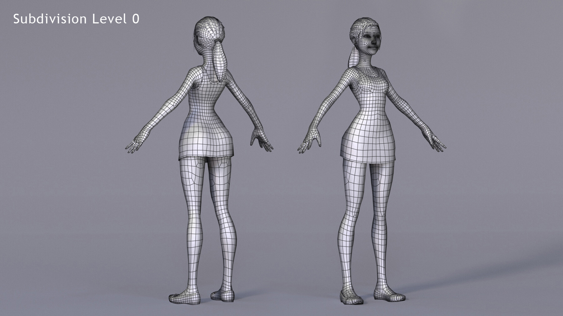 ArtStation - Kristen Cartoon Girl(Rig) V1 | Game Assets