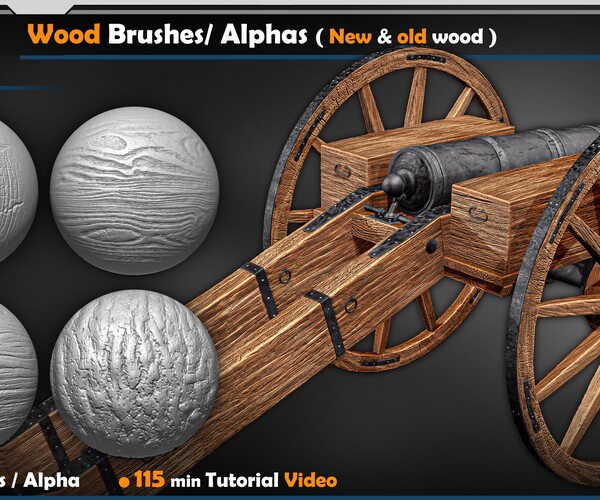 ArtStation - Wood VDM Brushes/ Alphas ( New & old wood ) Vol 01 | Brushes