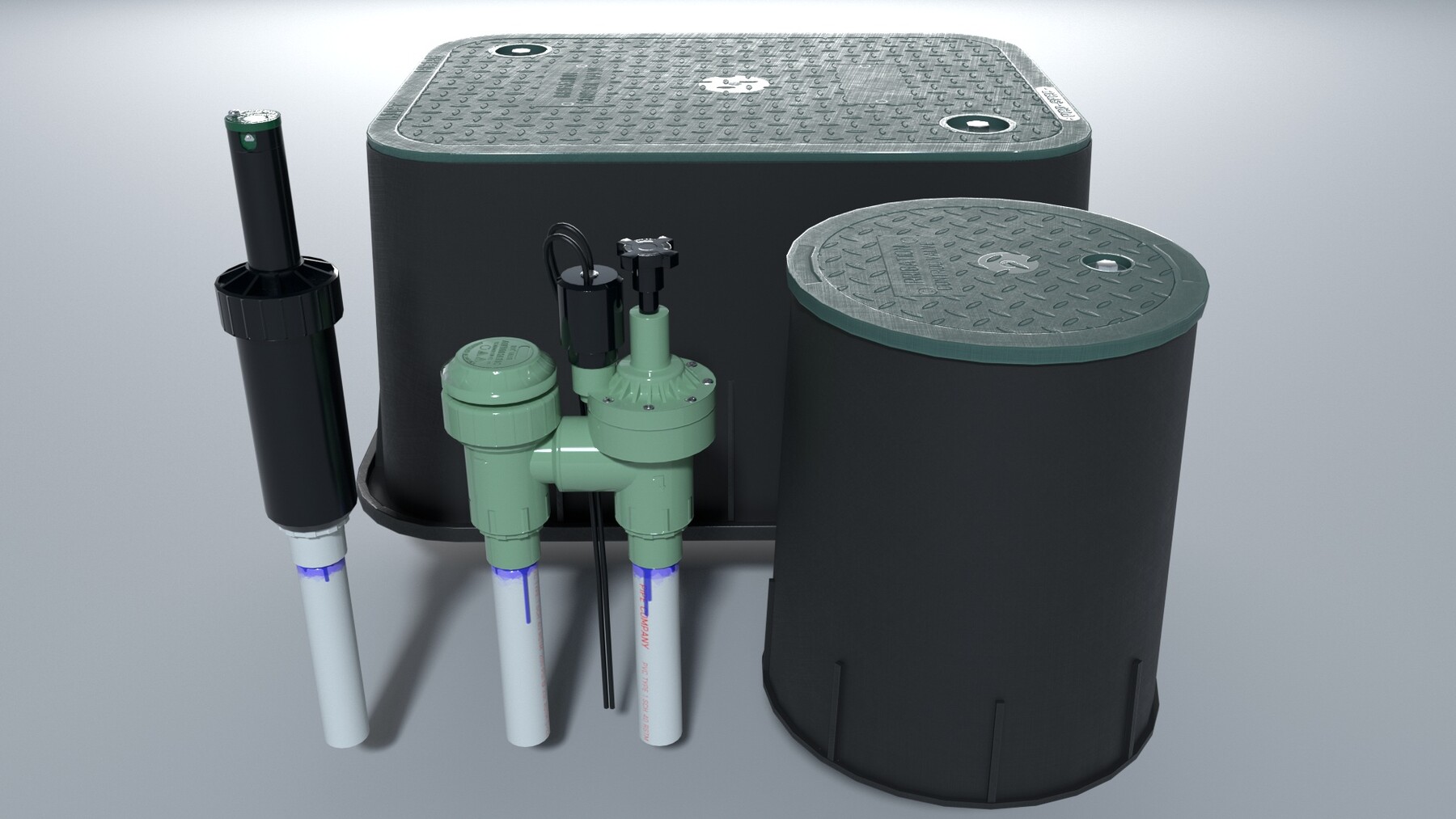 ArtStation - Automatic Sprinkler System Pack | Game Assets