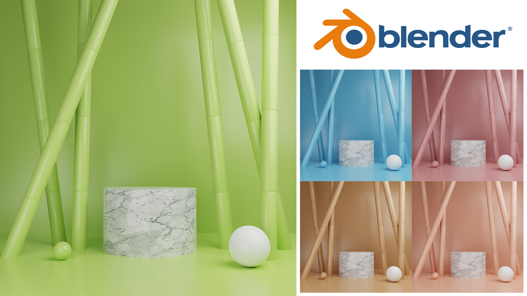 ArtStation - 3d rendering of pastel color backdrop blender 3.x | Resources