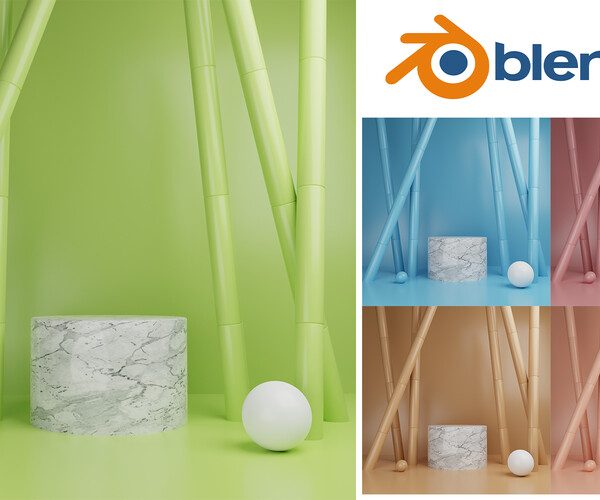 ArtStation - 3d rendering of pastel color backdrop blender 3.x | Resources