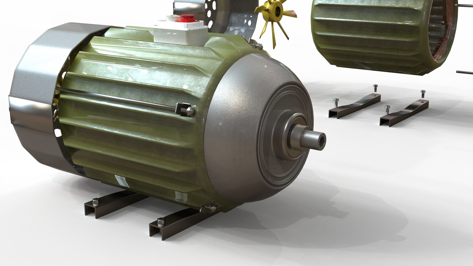 ArtStation - Electric motor - motor casing, stator, rotor armature ...