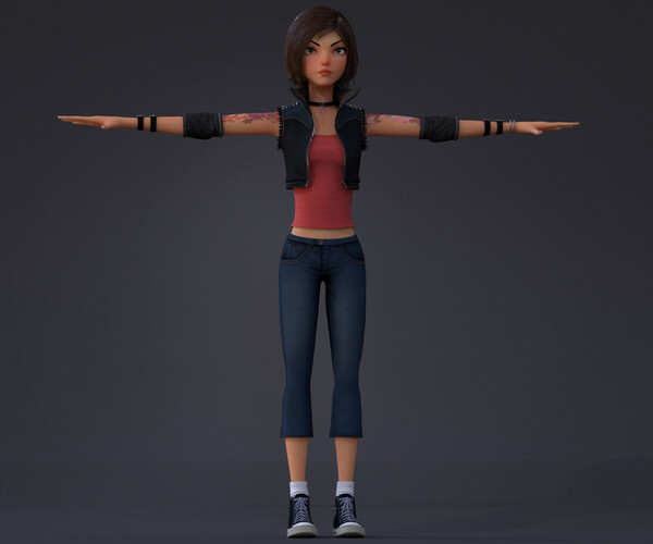 ArtStation - Violet Cartoon character with 2 outfit | Game Assets