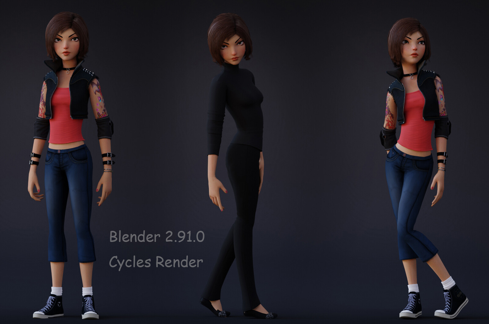 ArtStation - Violet Cartoon character with 2 outfit | Game Assets