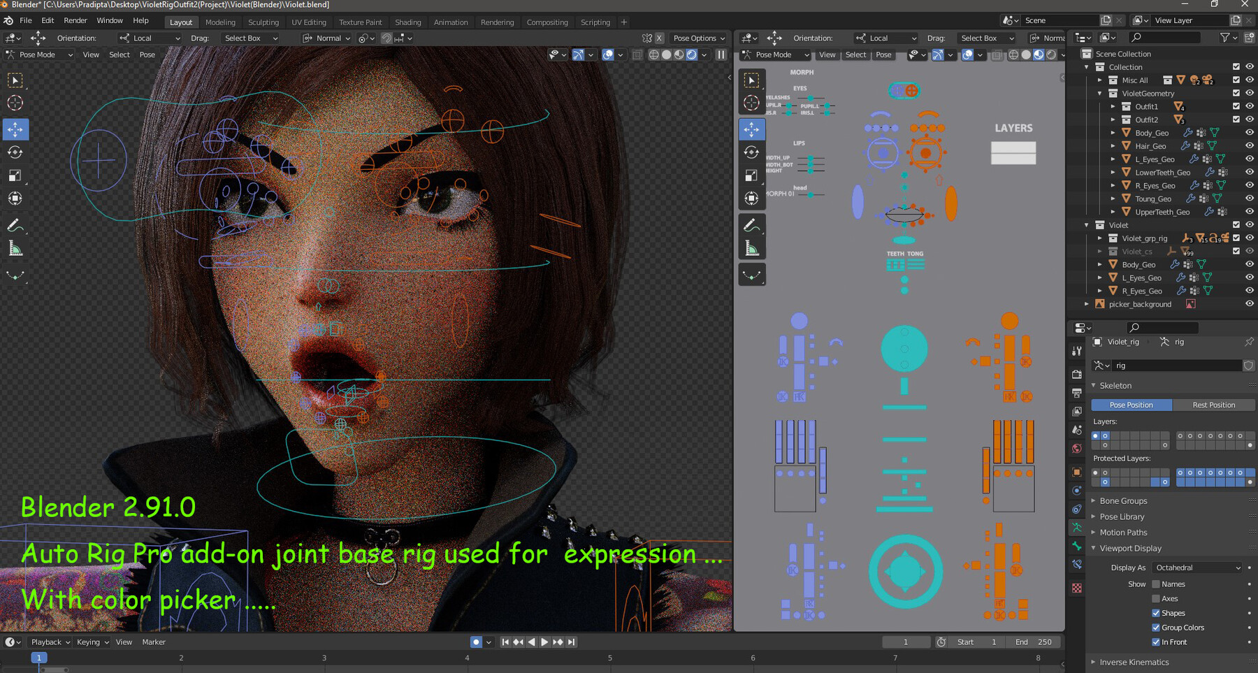 ArtStation - Violet Cartoon character with 2 outfit | Game Assets