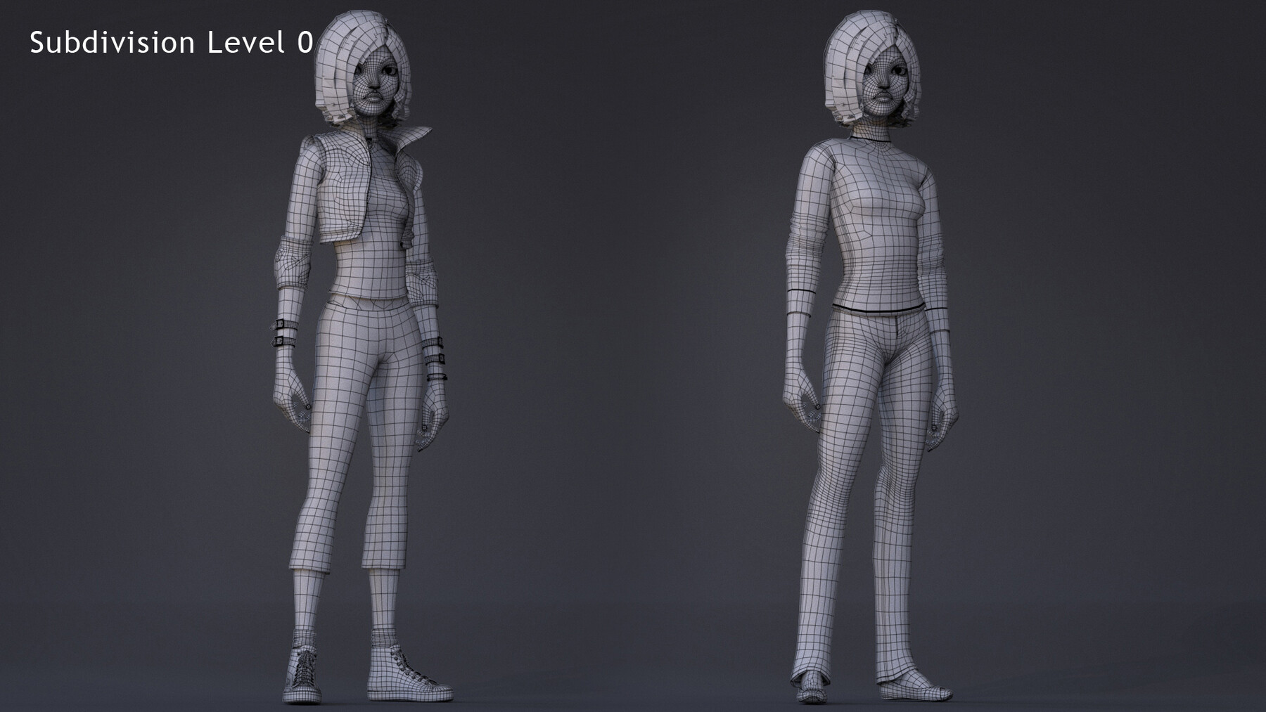 ArtStation - Violet Cartoon character with 2 outfit | Game Assets