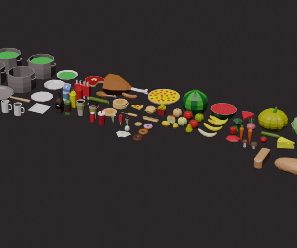 ArtStation - Low Poly - Foods Pack | Game Assets