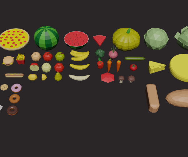 ArtStation - Low Poly - Foods Pack | Game Assets