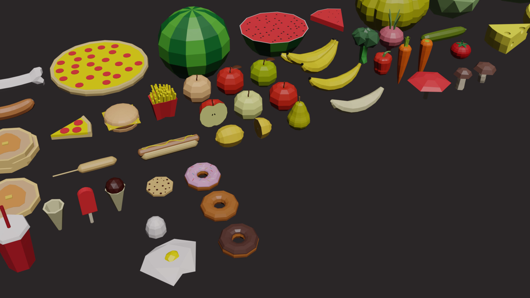 ArtStation - Low Poly - Foods Pack | Game Assets