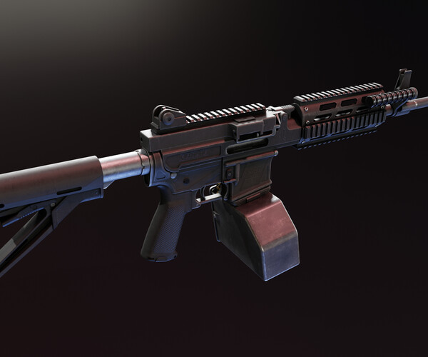 ArtStation - FightLite MCR Beltfed AR-15 | Game Assets