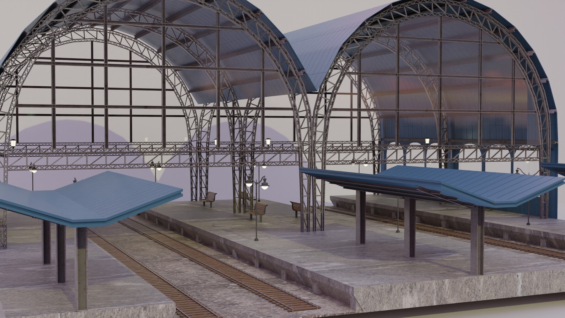 ArtStation - Railway Station 3D model | Game Assets