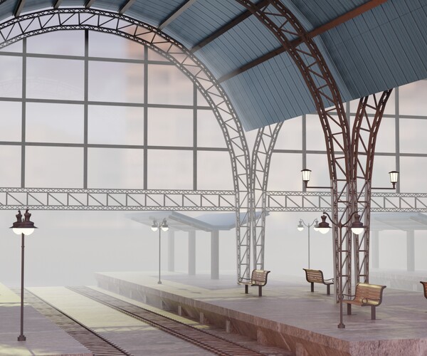 ArtStation - Railway Station 3D model | Game Assets