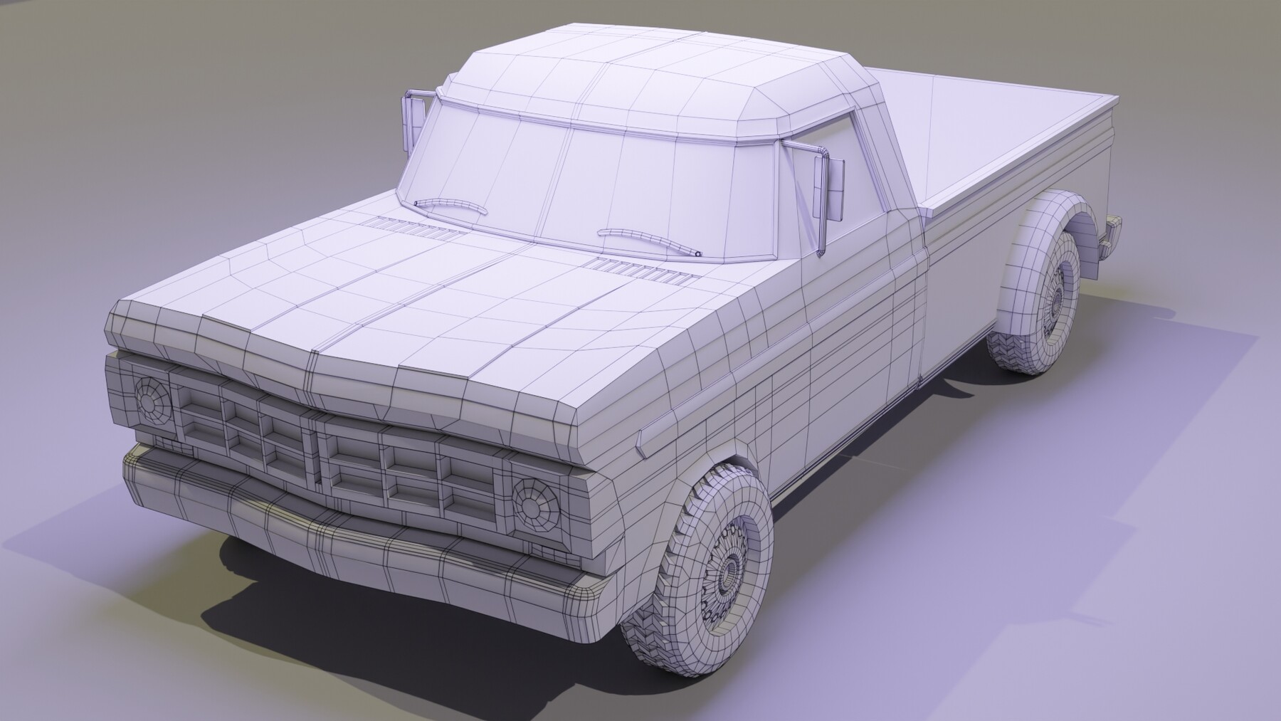 ArtStation - Ford F100 Pickup Truck Low-poly 3D model | Game Assets