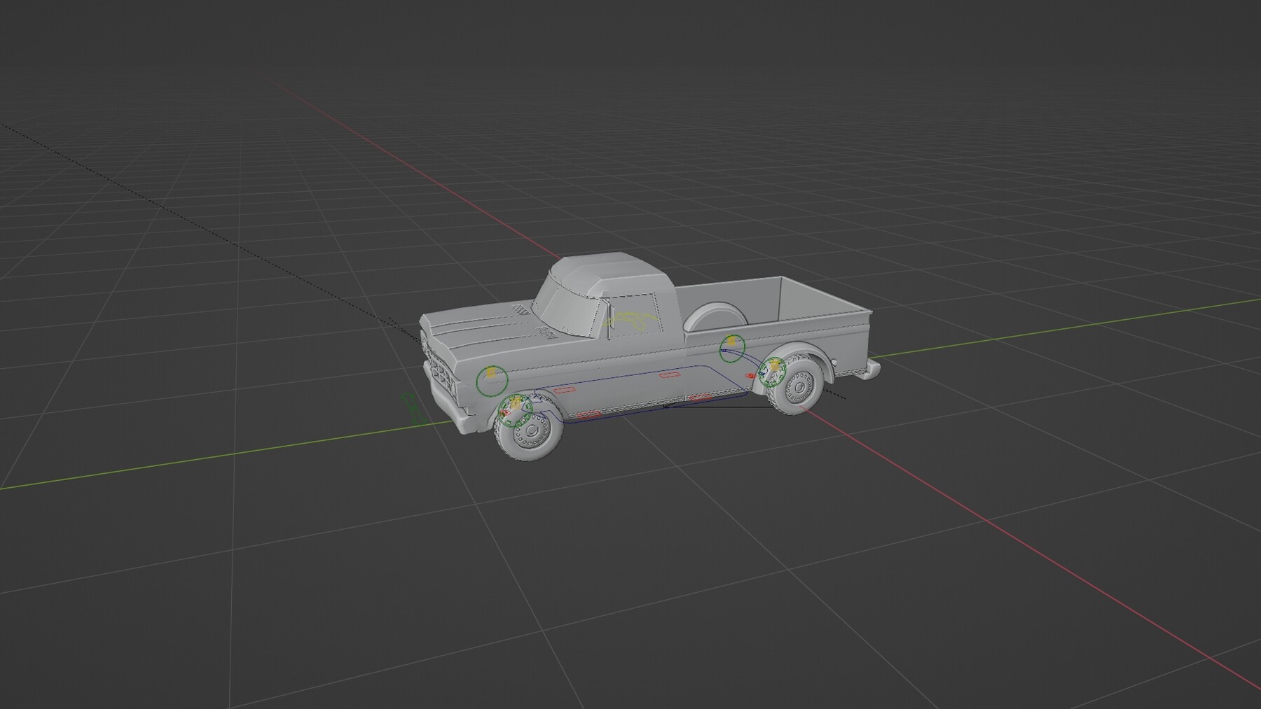 ArtStation - Ford F100 Pickup Truck Low-poly 3D model | Game Assets
