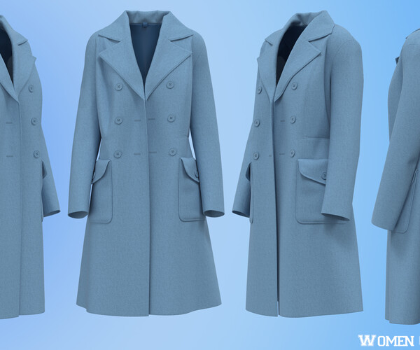 ArtStation - Women Coat, marvelous designer,clo3d | Resources