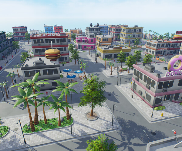 ArtStation - Stylized Town Package | Game Assets