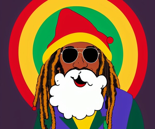 ArtStation - Happy hippie Santa set | Artworks