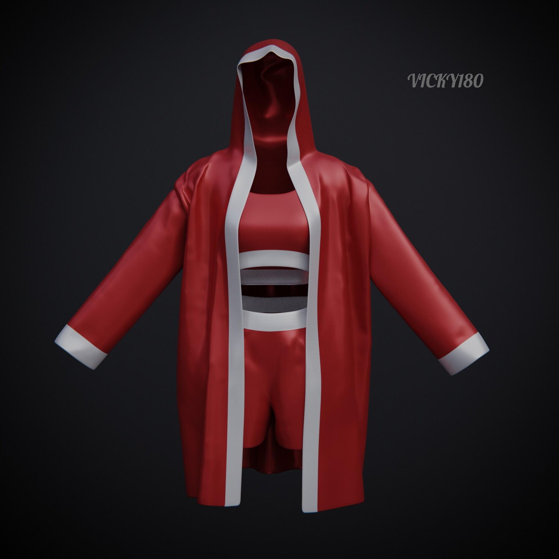 ArtStation - Female Boxer Outfit - Shorts Set and Robe 3D model | Resources
