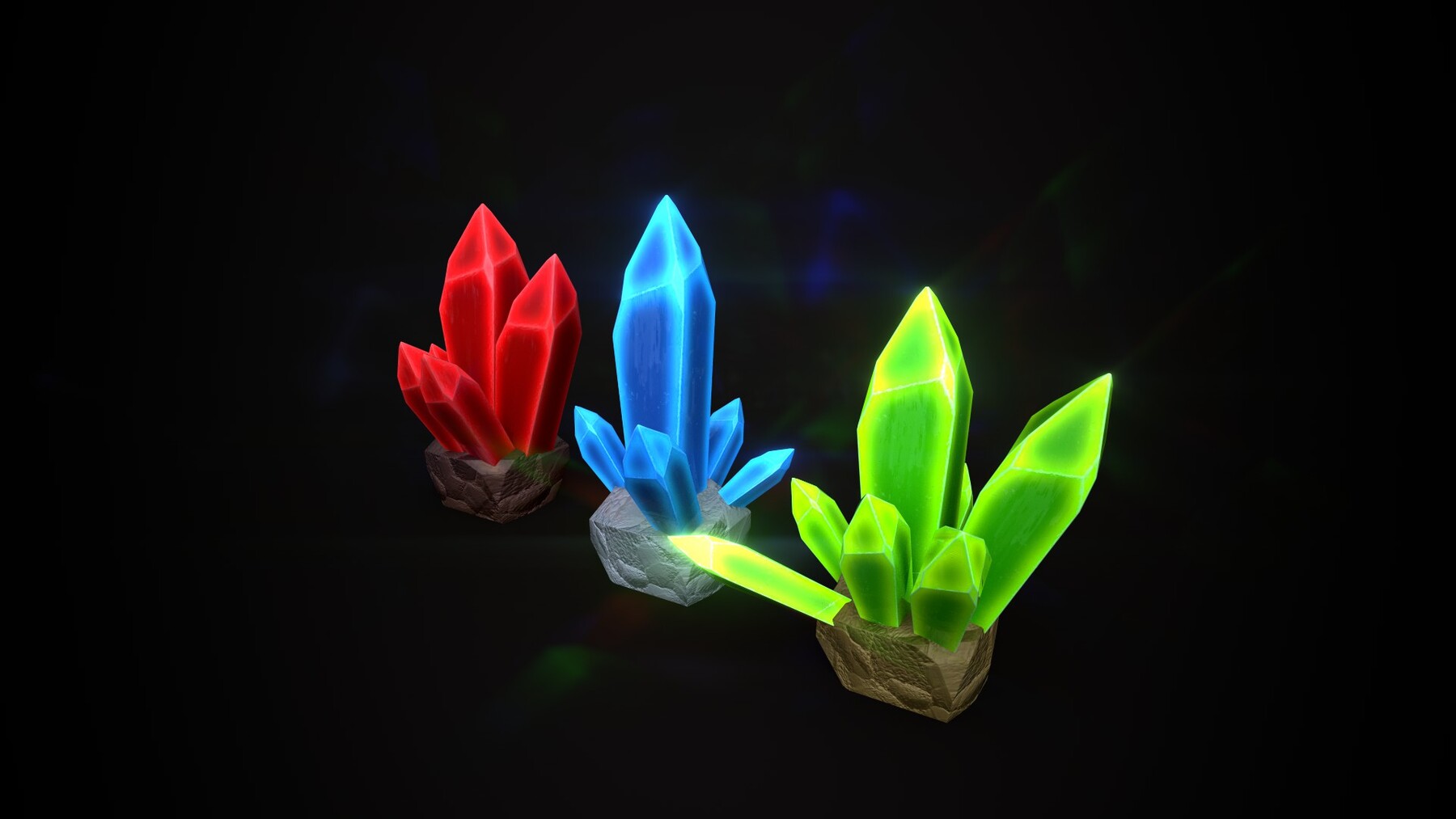 ArtStation - Unreal minerals and crystals stylized PBR game ready Low ...