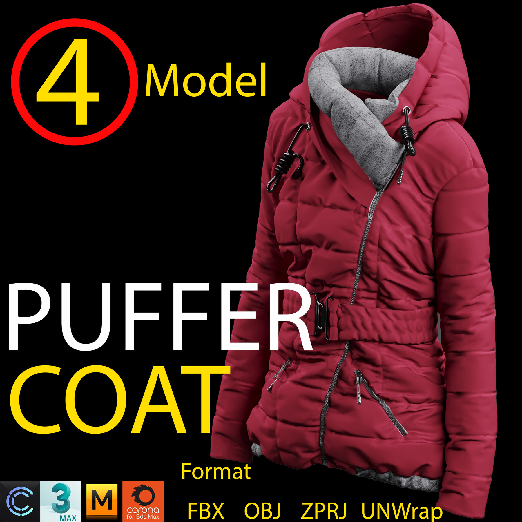 ArtStation - 4 model puffer coat | Resources