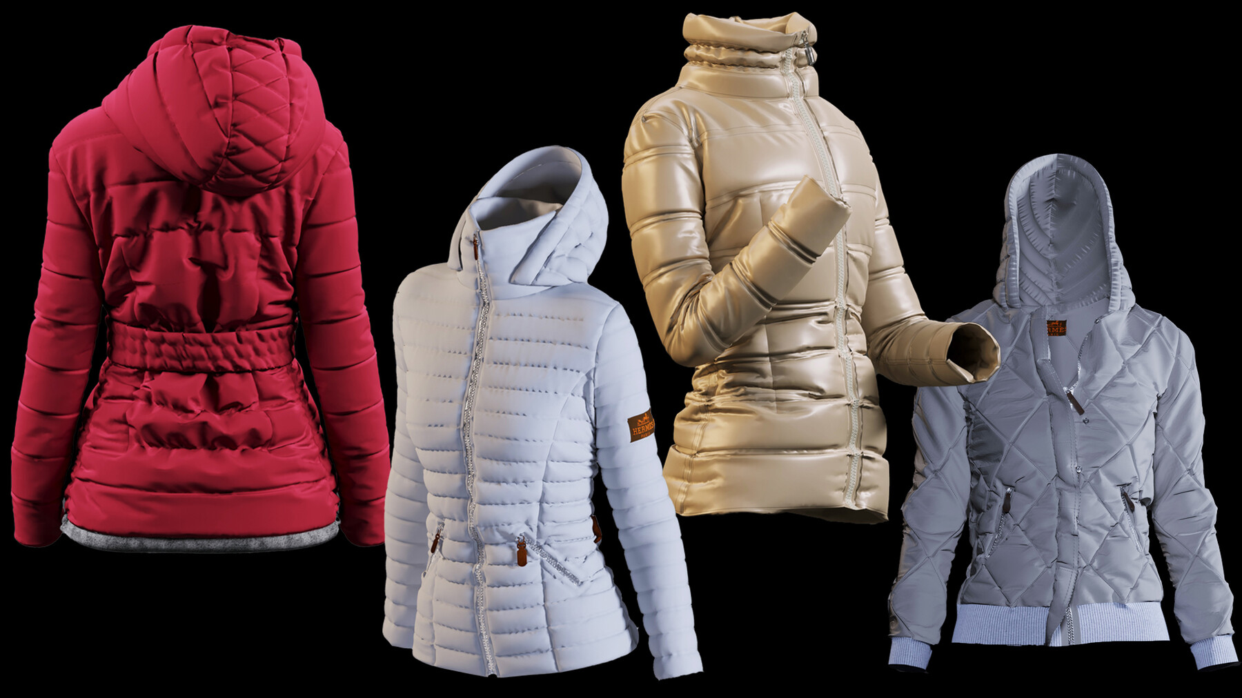 ArtStation - 4 model puffer coat | Resources