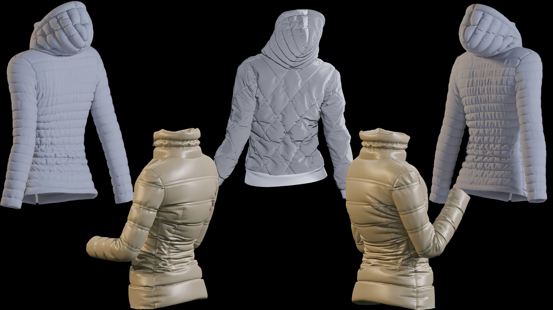 ArtStation - 4 model puffer coat | Resources