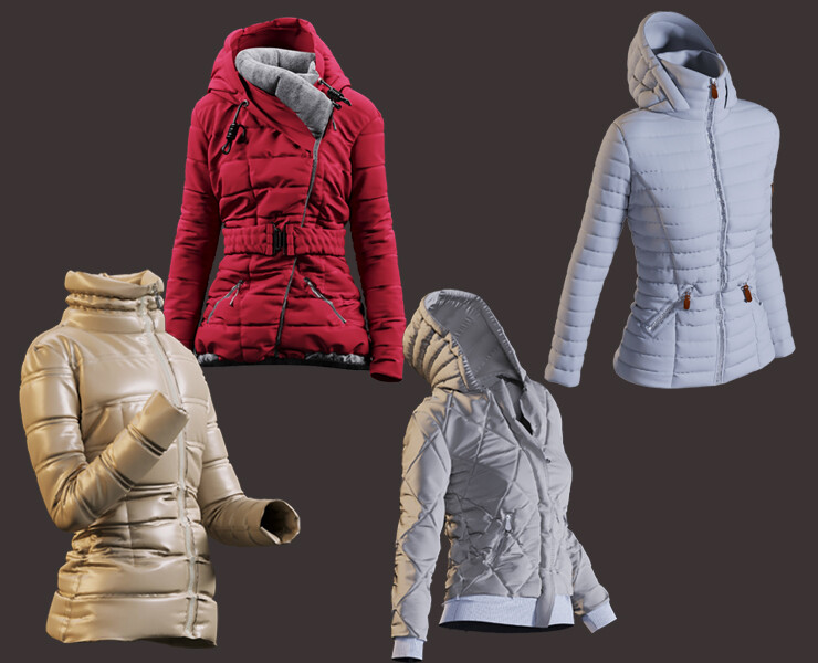 ArtStation - 4 model puffer coat | Resources
