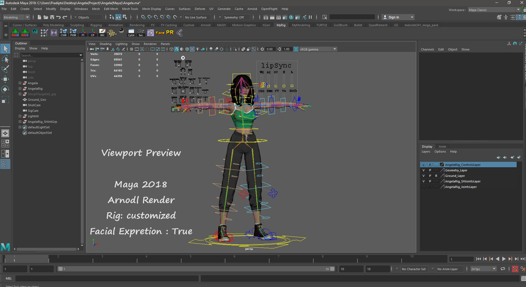 ArtStation - Angela Cartoon character with 2 outfit | Game Assets
