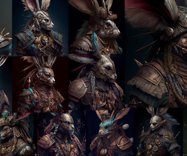 ArtStation - 200 Bunny Warrior Reference Pack Vol.01 | Artworks
