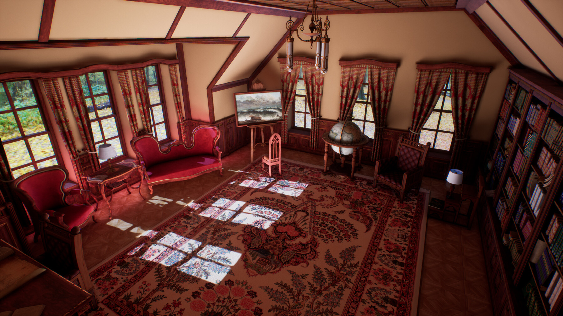 ArtStation - Victorian study room / library interior | Game Assets