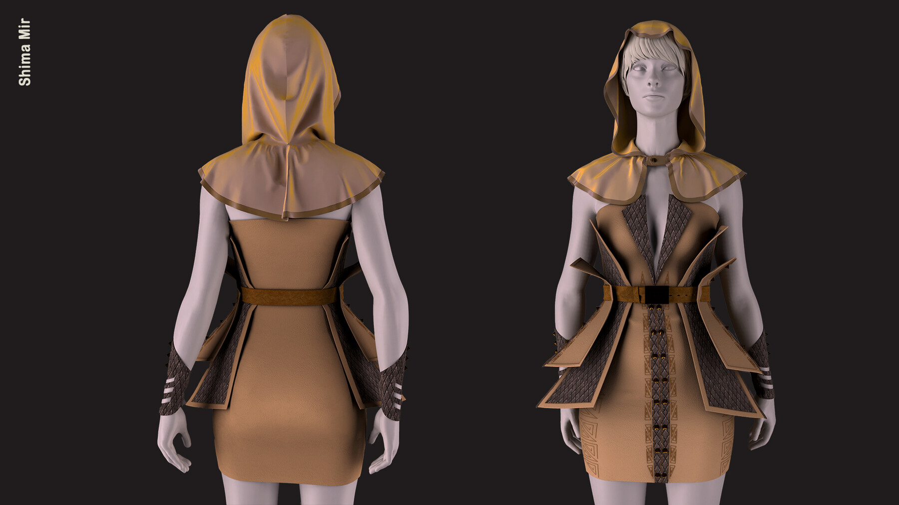 ArtStation - Game garment . leather dress (ZPRG , FBX , OBG , MTL ...