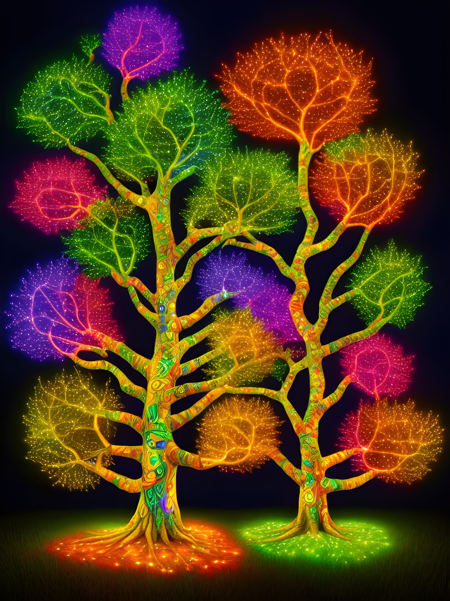 ArtStation - Magical lighted trees pack | Artworks