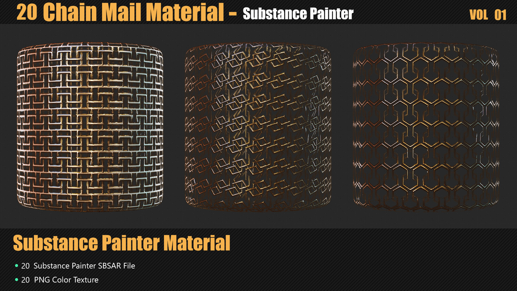 ArtStation - 20 Chain Mail Materials In Substance Painter | Game Assets