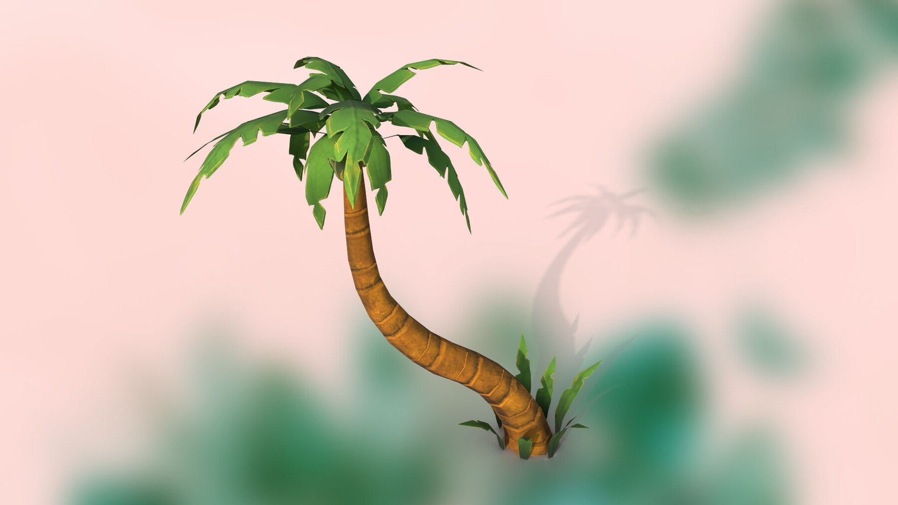 ArtStation - Stylized palm tree PBR game ready Low-poly 3D model ...