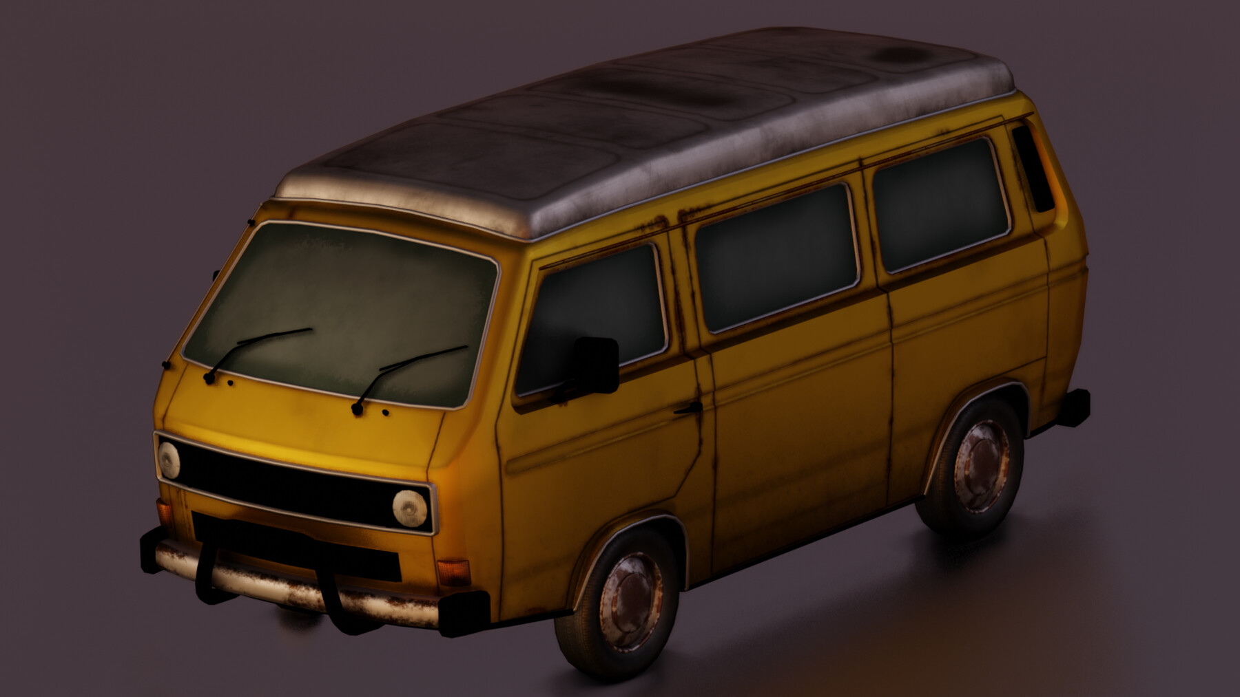 ArtStation - YELLOW VAN LOW POLY GAME READY | Game Assets