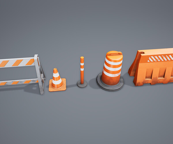 ArtStation - Stylized Traffic Cones | Game Assets