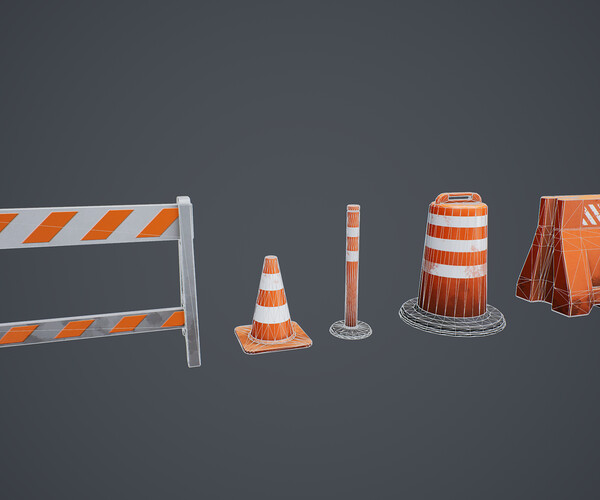 ArtStation - Stylized Traffic Cones | Game Assets