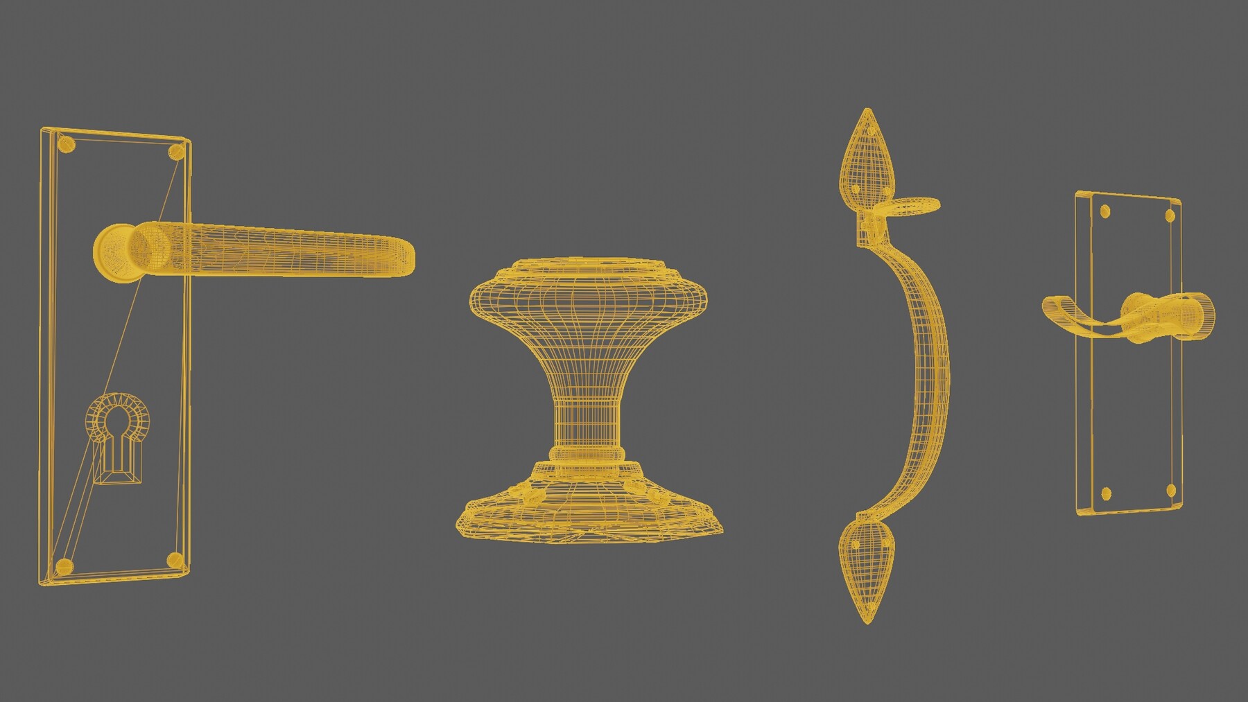 ArtStation - Door Handle 3D Model Set | Game Assets