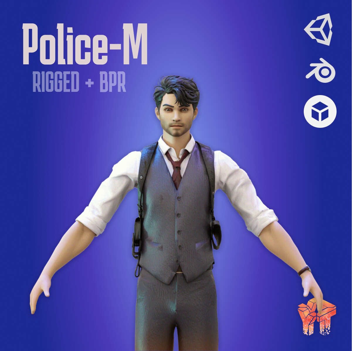 ArtStation - Police Game Ready Low-poly 3D model (Rigged + PBR) | Game ...