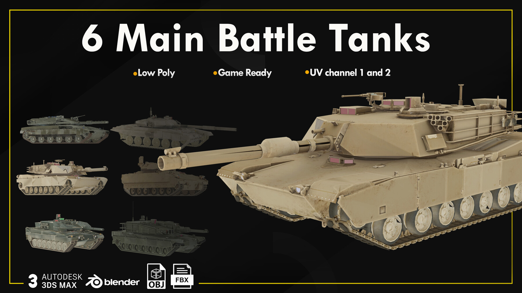 ArtStation - 4 Pack Weapon Game Ready in 1 | Game Assets