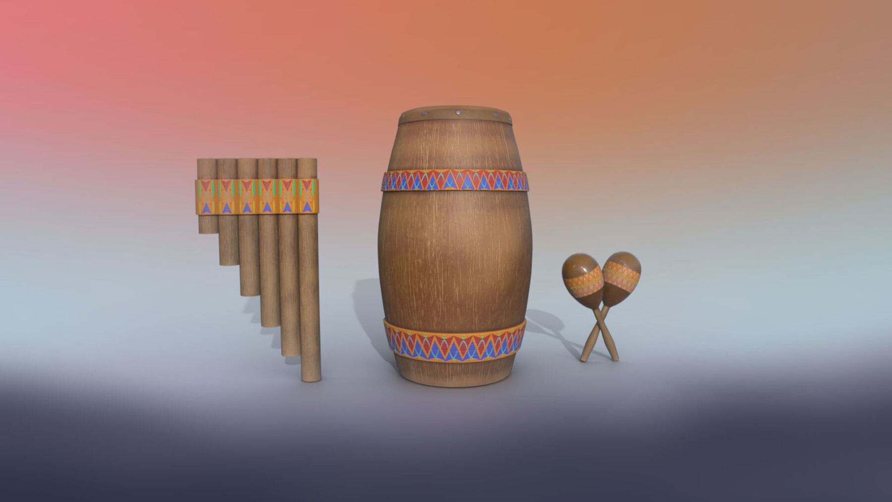 ArtStation - Musical instruments PBR game ready 3D model Low-poly ...