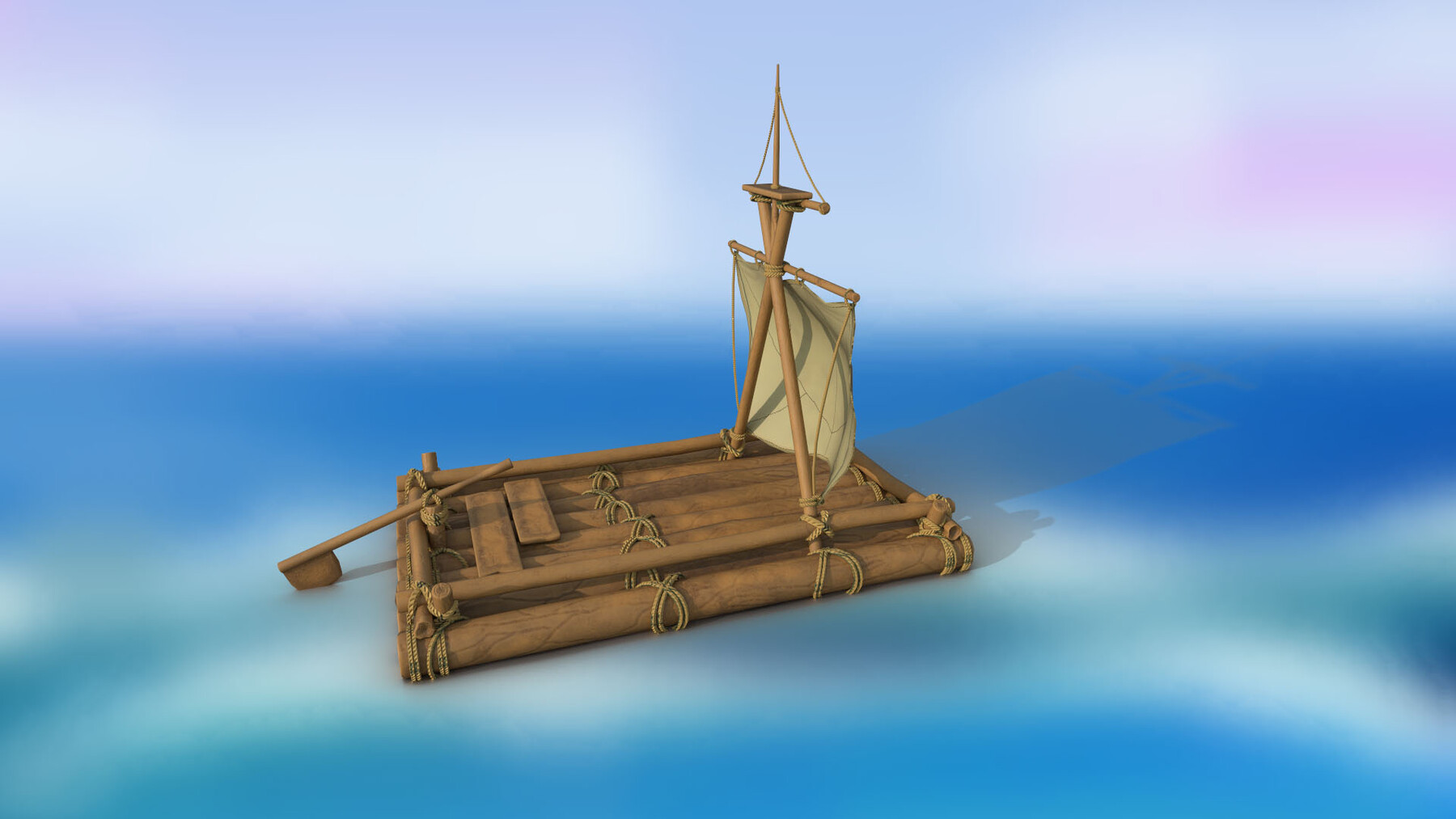 ArtStation - Wooden stylized raft PBR low-poly game ready Low-poly 3D ...