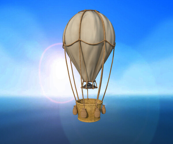 ArtStation - Stylized hot air balloon PBR game ready Low-poly 3D model ...